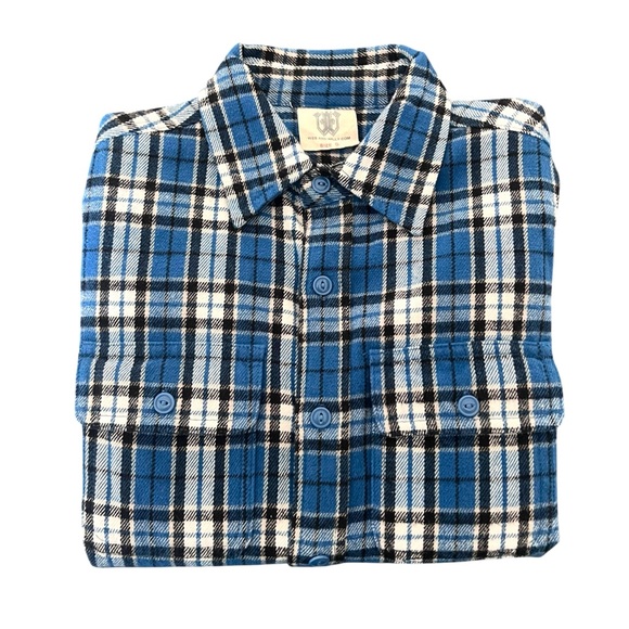 Wes And Willy | Shirts & Tops | Wes Willy Blue Plaid Heavy Flannel ...